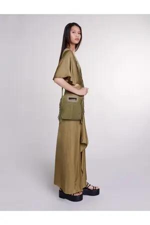 Maje - Openwork Satin-Effect Maxi Dress