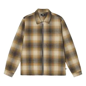 StÜssy Jack Shadow Plaid Zip Shirt 'mustard - Yellow