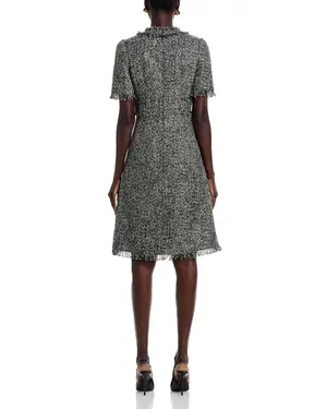 Rickie Freeman For Teri Jon Boucle Tweed Dress - Black White