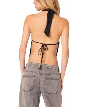 EDIKTED Clara Open Back Halter Top