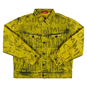 Supreme Black Ark Denim Trucker Jacket - Yellow