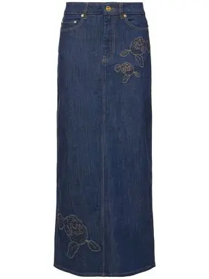 GANNI GANNI Rinsed Denim Maxi Skirt - Blue