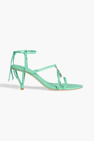 Aje Leda Embellished Leather Sandals - Mint