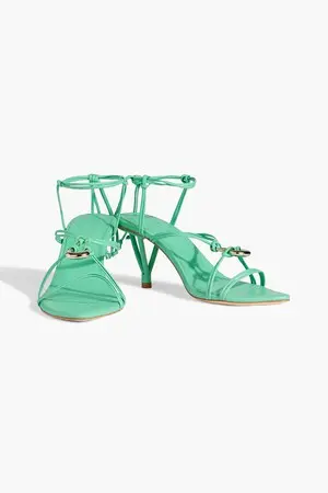 Aje Leda Embellished Leather Sandals - Mint