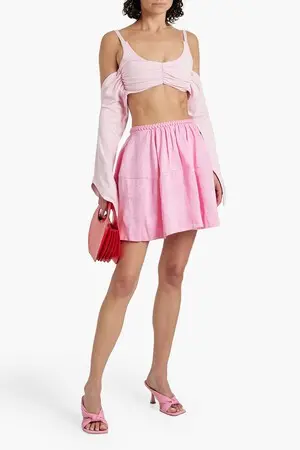 Aje Anne Linen-blend Mini Skirt - Bubblegum