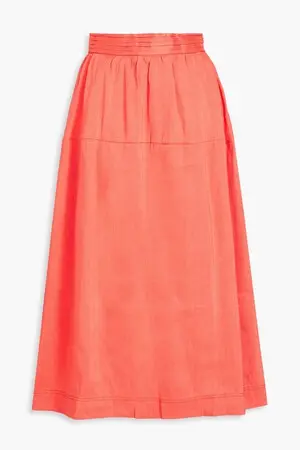 Aje Shelley Linen-blend Midi Skirt