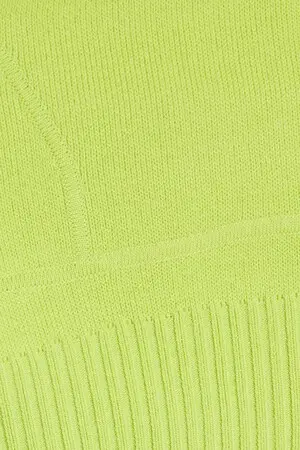 Aje Coronil Cropped Knitted Top - Chartreuse