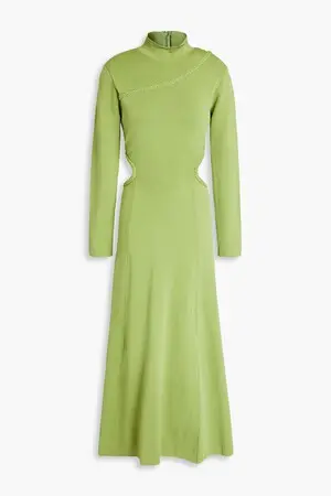 Aje Amelie Knitted Midi Dress In Light Green - 85% Off | Editorialist