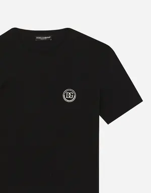 Dolce & Gabbana Short-sleeved T-shirt With Dg Embroidery - Blue