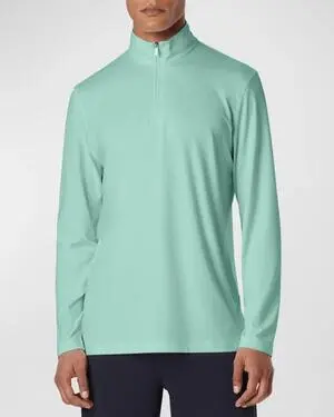 Bugatchi Uv50 Performance Quarter-zip Sweater - Mint