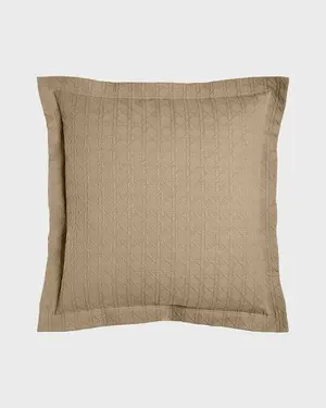 SFERRA Marcus European Cane Matelasse Sham - Taupe