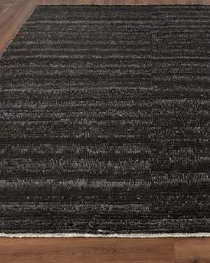 EXQUISITE RUGS Vincent Hand-knotted Wool Rug, 6' X 9' Charcoal/brown