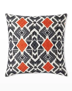 EASTERN ACCENTS Seneca Decorative Pillow, 22" X 22 - Navy