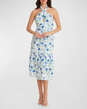 dress the population aidan halter midi dress Dress The Population Aidan Halter Midi Dress