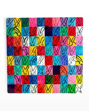 HUNT SLONEM Rabbit Lacquer Square Placement No Color