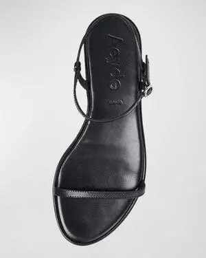 AeydĒ Nettie Leather Ankle-strap Sandals - Black