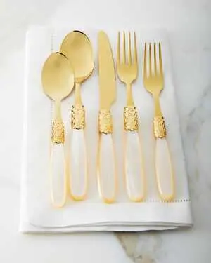 Neiman Marcus 20-piece Victoria Shine Flatware Set, Gold - Gold