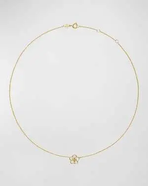 Tory Burch Kira Flower Pendant Necklace - Gold Pearl