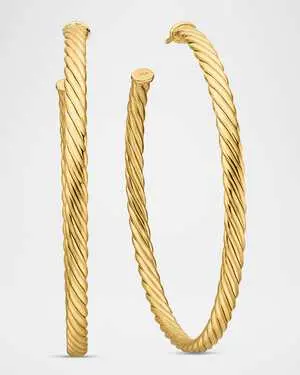 DAVID YURMAN David Yurman 18K Gold Cablespira Hoop Earrings