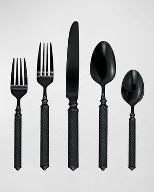 RICCI SILVERSMITH Torsade Black 45-piece Flatware Set - Black