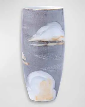 JONATHAN HANSEN X MARIE DAAGE 24k Gold Tall Cloud Porcelain Vase - Gray