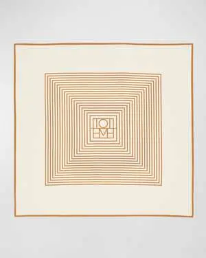 TOTÊME Signature Monogram Cotton-silk Blanket Scarf