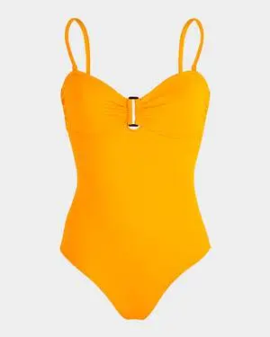 Vilebrequin Vilebrequin Solid Sculpt Bandeau One-Piece Swimsuit Mangue