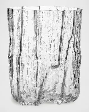 KOSTA BODA Crackle Tall Crystal Vase Clear