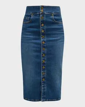 Ramy Brook Ramy Brook Karter Denim Midi Skirt - Blue