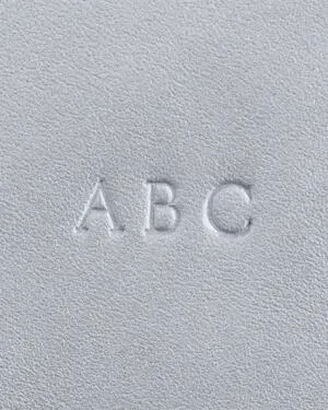 ROYCE NEW YORK Monogrammed Leather Catchall Valet Tray - Silver
