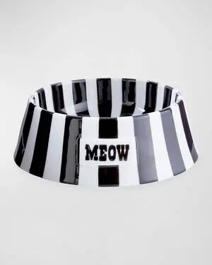 Jonathan Adler Meow Vice Pet Bowl - Blackwhite