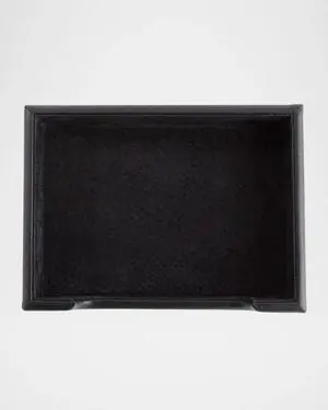 ROYCE NEW YORK Personalized Leather Note Desk Tray - Black