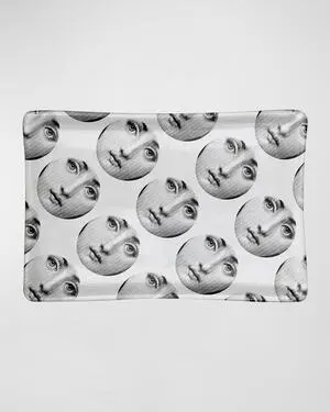 FORNASETTI Rectangular Ashtray - Tema E Variazioni N.197 Blackwhite