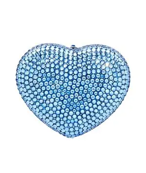 Judith Leiber Judith Leiber Couture Heart Crystal Pillbox - Silver Sapphire