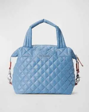 Mz Wallace MZ WALLACE Sutton Deluxe Quilted Top Handle Bag - Medium Blue