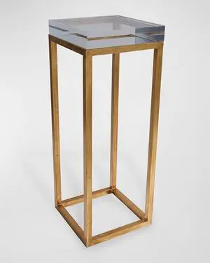 PORT 68 Drake Acrylic & Gold Leaf Accent Table - Clear, Gold