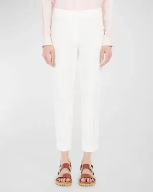 Max Mara Cecco Cropped Stretch Cotton Pants - White