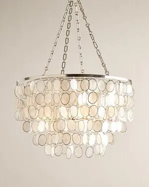 Neiman Marcus Aurora 3-light Chandelier - Wht/slvr
