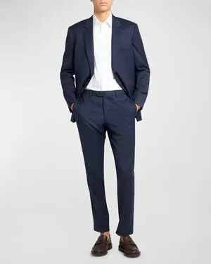 Loro Piana Modern-fit Wool Herringbone Suit - Blue Pattern