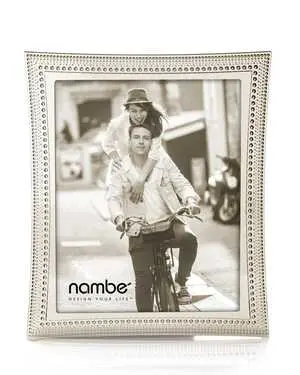 NAMBE Beaded Picture Frame, 8" X 10" - Silver
