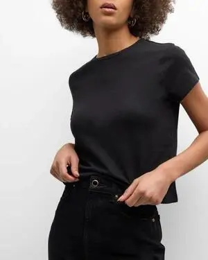 AGOLDE Adine Cropped Tee - Black
