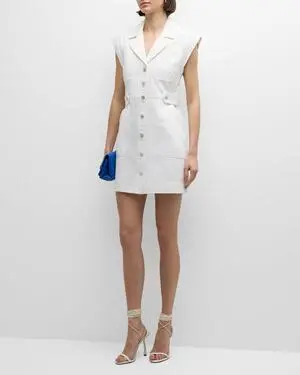 veronica beard jax denim dress Veronica Beard Jax Denim Mini Dress - White