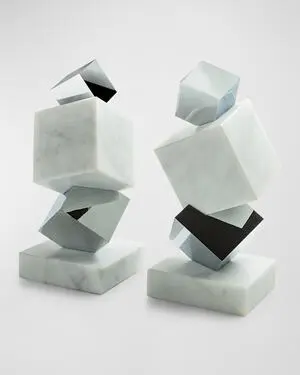 ANNA NEW YORK Marble Torre Objet Marble&silver