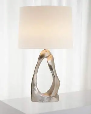 VISUAL COMFORT & CO. Cannes Table Lamp By Aerin - Silver Leaf