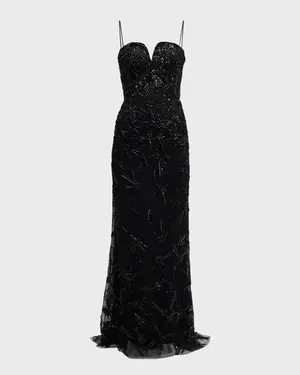 knee length dresses for ladies Zuhair Murad Haute Couture Embellished Paillettes Gown - '10s | Luxury  Vintage