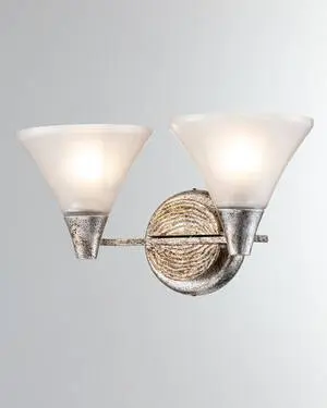 LUCAS + MCKEARN Lemoine 2-light Bath Bar 16 - Silver Leaf