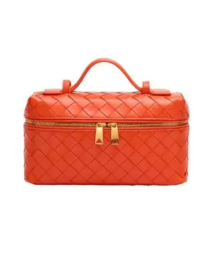 Bottega Veneta Bang Bang Vanity Intrecciato Leather Crossbody Bag Orange