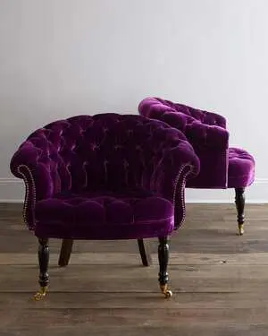 HAUTE HOUSE Sausalito Chair, Set Of 2 - Dark Purple