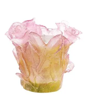 DAUM Rose Candleholder - Pink