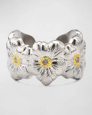 Buccellati Blossoms Eternelle Sterling Silver Diamond Ring, Eu 55 / Us 7.25 - One-color